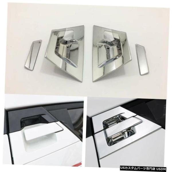 クロームメッキ 車のリアドアハンドルボウルカバートリムセットクロームABSトヨタCHRC-HR 16-18  Car Rear Door Handle Bowl Cover Trim Set Chrome ABS For TOYOTA CH...