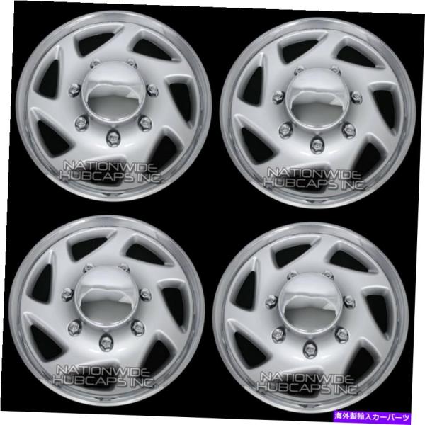 Wheel Covers Set of 4 4新しいE150 E250 Econolineでヴァン・16" フルホイールは、ハブ、リムシミュレータハブキャップカバー 4 New E150 E250 Econoline Van 16" Ful...