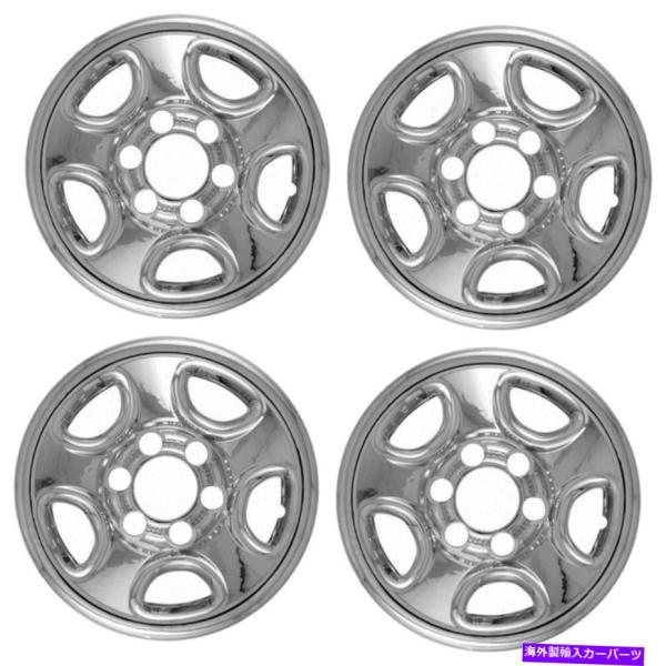 Wheel Covers Set of 4 4シボレー1500のセット6ラグ16" クロームホイールスキンアナルシミュレータホイールキャップカバー Set of 4 Chevy 1500 6 Lug 16" Chrome Wheel Ski...