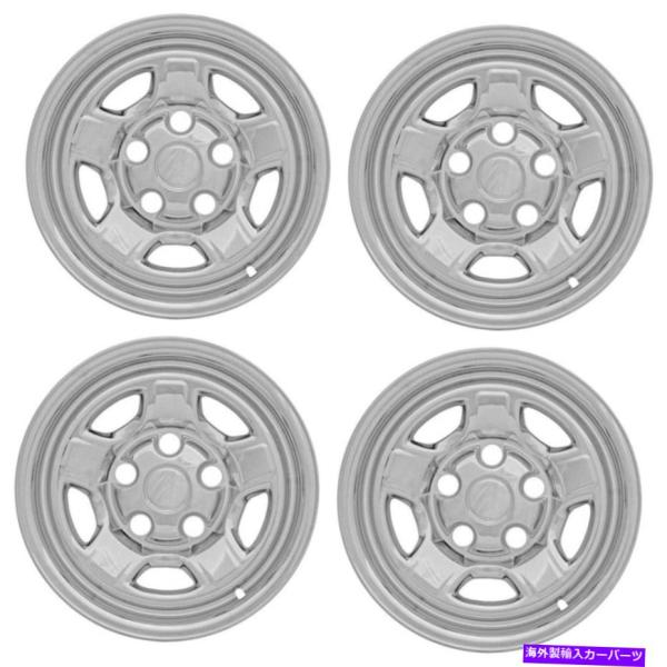 Wheel Covers Set of 4 4 CHROME 16" ホイールスキンハブは、2005年から2011年ダッジダコのためのシミュレータアナルカバーキャップ 4 CHROME 16" Wheel Skins Hub Caps Si...