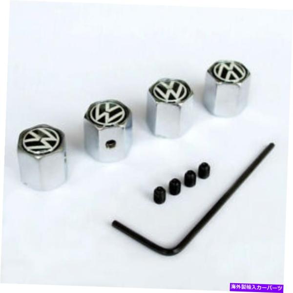Wheel Covers Set of 4 4つの六角形状VW盗難防止カーホイールタイヤロックバルブキャップのセットはカバーを幹 Set of 4 Hexagon Shape VW AntiTheft Car Wheel Tire Lock...