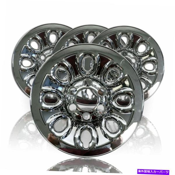 Wheel Covers Set of 4 4シボレー1500のセット6ラグ17" クロームホイールスキンアナルシミュレータホイールキャップカバー Set of 4 Chevy 1500 6 Lug 17" Chrome Wheel Ski...