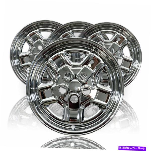 Wheel Covers Set of 4 16" クロームホイールスキンハブは、リム07から17ジープパットのための5つのスポークシミュレータをカバーキャップ 16" Chrome Wheel Skins Hub Caps Rim Cov...