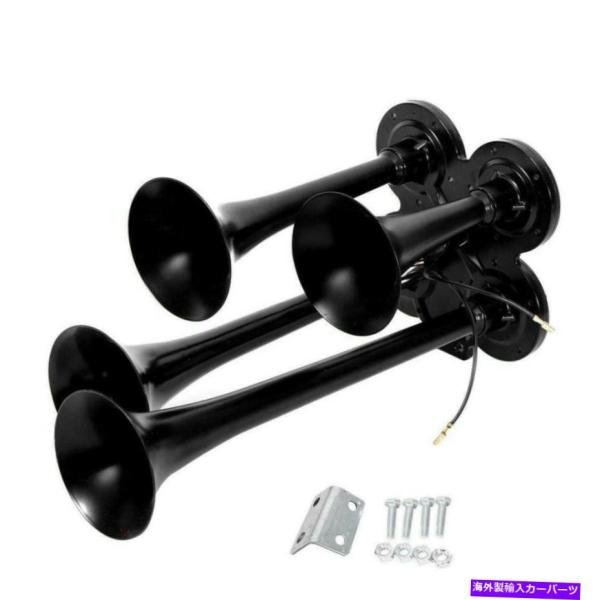 Train Horn 12V 24V 185DBクワッド4トランペット列車エアホーン車のトラックのボートコンパクトホーンスピーカー 12V 24V 185DB Quad 4 Trumpet Train Air Horn Car Truck ...