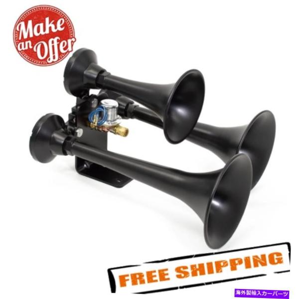Train Horn HornBlasters AH-C3Bアウトローブラックラウド電車エアホーンセット HornBlasters AH-C3B Outlaw Black Loud Train Air Horn Set
