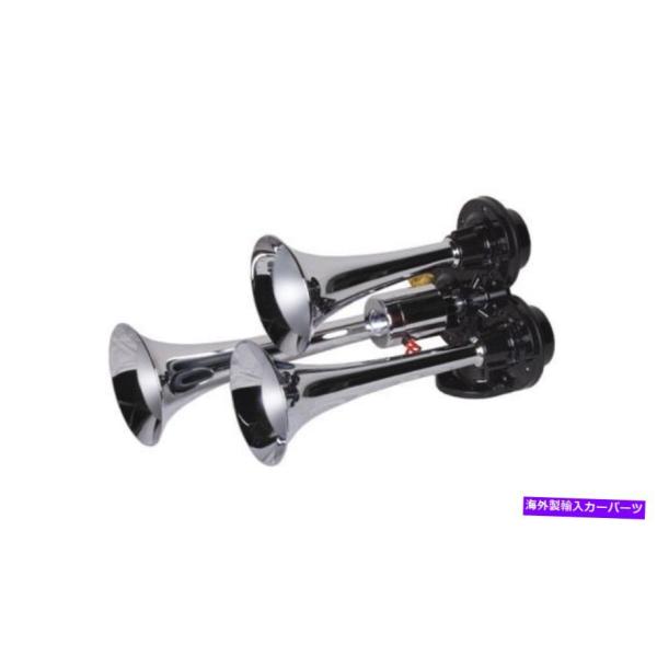 Train Horn Hornblastersクローム車掌トリプルトランペット電車ホーンエアーホーン Hornblasters Chrome Caboose Triple-Trumpet Train Horn Air Horns