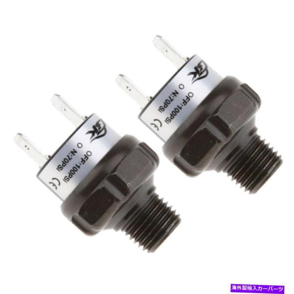 Train Horn 2Pack 12Vトランペット電車ホーンコンプレッサーエアー圧力スイッチNPT1 / 4 70-100PSI 2Pack 12V Trumpet Train Horn Compressor Air Pressure S...