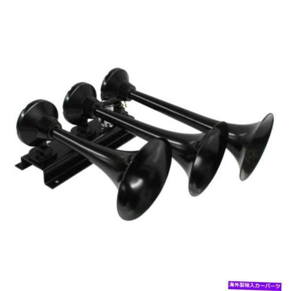 Train Horn トリプルトランペットすべてのメタルエアホーン香港MK IインライントラックRV電車エアホーンBLK Triple Trumpet All Metal Air Horns Kong MK I Inline Truck R...
