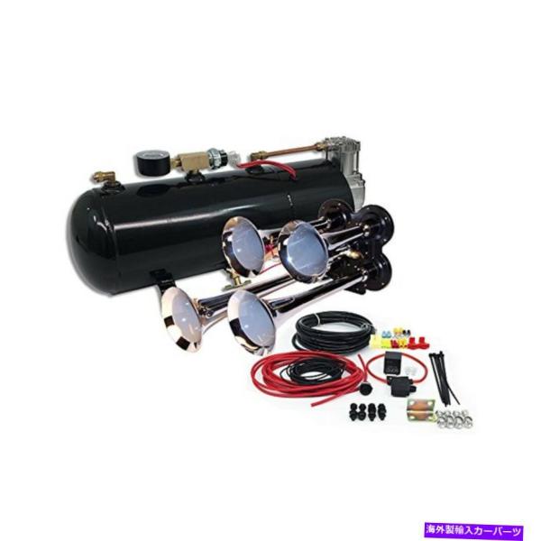 Train Horn MPCのB1（0419）4トランペット列車エアホーンキット、はめあい、ほぼすべての自動車、トラック、C ... MPC B1 (0419) 4 Trumpet Train Air Horn Kit, Fits Almo...