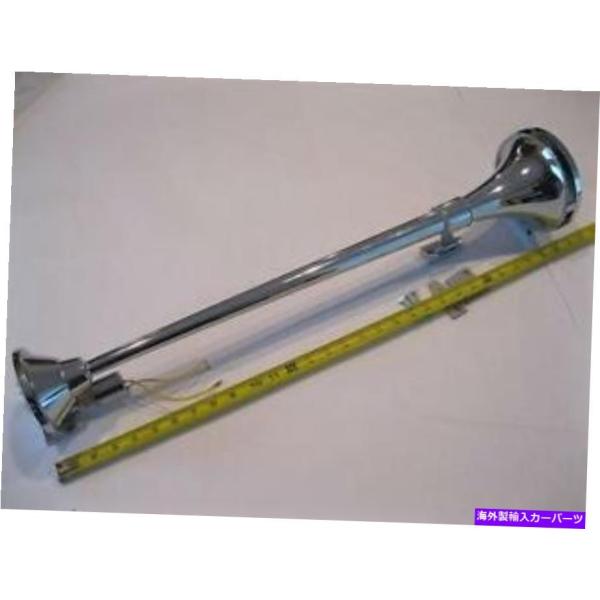 Train Horn クローム150 DBトランペットはLOUDコーンカバーwはセミボートエアホーンキット27" ロングを訓練します Chrome 150 DB Trumpet LOUD Train Semi Boat Air Horn K...
