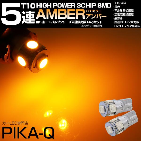 長年選ばれ続けてきたピカキュウの定番T10LEDバルブ。最新 HIGH POWER 5050型 3CHIP SMDを正面1方向＋側面4方向に配置し、扱いやすい定番モデルながら、1球あたり30ルーメンの明るさを実現しています。ピカキュウが大切...