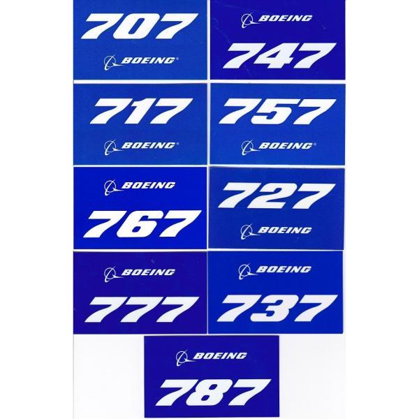 サイズ：横9.５cm×縦5.7cm防水性のため、安心して貼り付けられます。全９種類のBOEING ステッカーがございます！B707 B717 B727 B737 B747 B757 B767 B777 B787