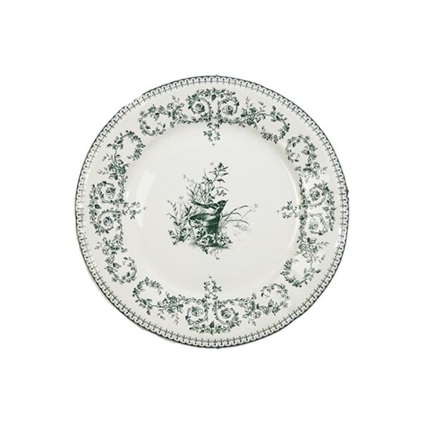 ★ジアン アーカイブから着想を得たクラシカルな単色使いのシリーズ■新品■ Les Depareillees Oiseau■カラー：モスグリーン■ディナープレート：27.4cm■素材：陶器■ブランド箱なし※こちらの商品は目立つわけではありませ...