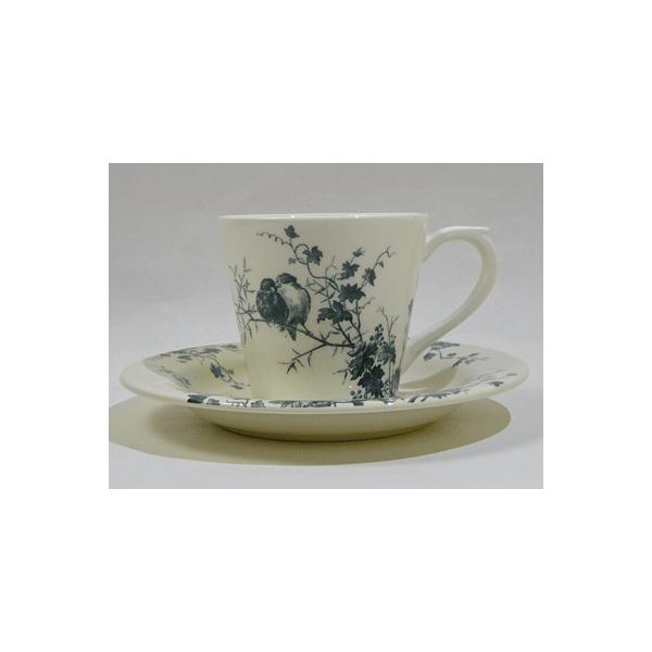 ■新品■Gien Les Oiseaux■絵柄の色は渋めのグリーンです■カップ 口径：約８．８ｃｍ　高さ：約８ｃｍ　容量：２５０ｃｃ■ソーサー：約１７ｃｍ■素材：陶器■紅茶、コーヒー兼用■ブランド箱無し※当店取扱いのジアン製品は、ファクトリ...