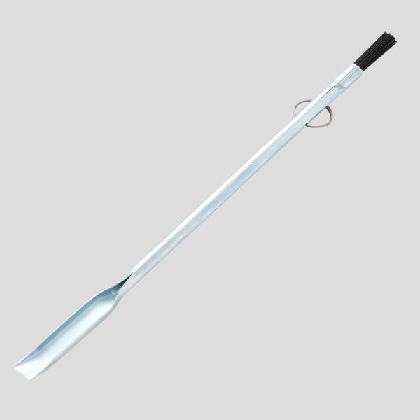 毛ぐせが付きにくく摩耗に強いナイロンを使用材質；毛→ナイロン6-10　　　柄→スチールユニクロメッキ　　　リング→ステンレス