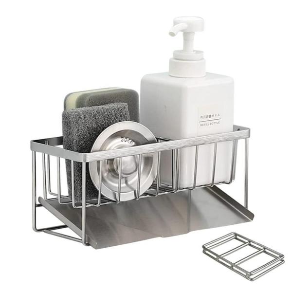 仕様サイズ：21.5×10.3×9cm 本体重量：457kg 内容：本体、可動式仕切り2枚付きポイント1シンク周りのスポンジや洗剤、ふきんなどのお掃除用の道具などを機能的に収納できるラックです。キッチンはもちろん、お風呂、トイレでも使用でき...