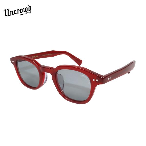 TART OPTICAL 社の「ARNEL」をバイカーシェードにアレンジいたしました 【カラー】ダークレッドクリアフレームxスモークレンズ【付属品】専用ケース、メガネ拭き【素材】アセテート 