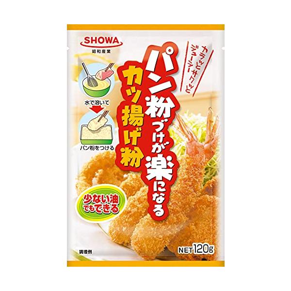 -/120グラム (x 6)/-・PatternName:パン粉づけが楽になるカツ揚げ粉×6個・パッケージ個数:6・原材料:小麦粉、卵白粉、ぶどう糖、食塩、香辛料、酵母エキス、脱脂粉乳、加工でん粉、ベーキングパウダー、調味料(アミノ酸)、増...