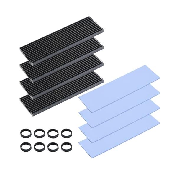 MaterialType:アルミニウム・M.2 ヒートシンクPS5（プレステ5/PlayStation5）とM.2 2280mm SSD用ヒートシンク、普遍的にいろいろな22x80mm M.2 NVME SSD PCIeに適合。4個セット入...