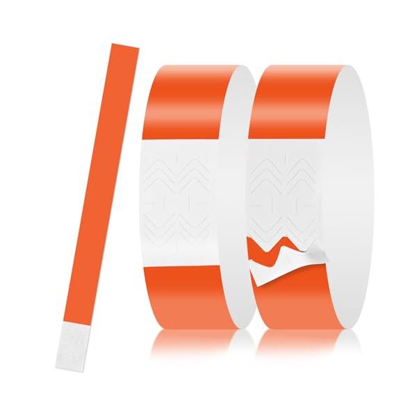 オレンジ/100枚/RISUTOBANNDO・Color:オレンジSize:100枚・強力な粘着力＆不正防止：高強度合成紙を使用しているため、通常の使用では破損しません。取り外す際は接着部分を意図的に引き剥がす必要があり、一度外すと再利用不...