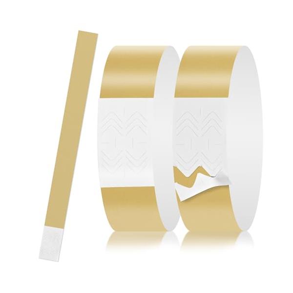 ゴールド/100枚/RISUTOBANNDO・Color:ゴールドSize:100枚・強力な粘着力＆不正防止：高強度合成紙を使用しているため、通常の使用では破損しません。取り外す際は接着部分を意図的に引き剥がす必要があり、一度外すと再利用不...