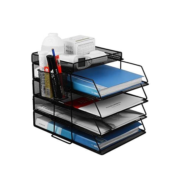 ブラック/4段/-・Size:4段Color:ブラック・多機能なファイルラック： 書類整理 に デスク上にも置ける ラック は 仕事上の 書類整理、文房具などを収納できます。仕 事で必要なものをまとめて収納や散らかりがちなデスク周りの整理整...