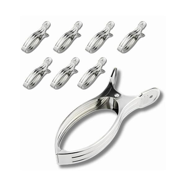 「洗濯ばさみ 特大 大口 布団クリップ 強力洗濯バサミ 布団バサミ 布団ばさみ ステンレス 錆に強い (8)」▼4571630151463▼（商品説明）バネ式シルバー/(長さ)約16cm/20241123-147・PackageQuanti...