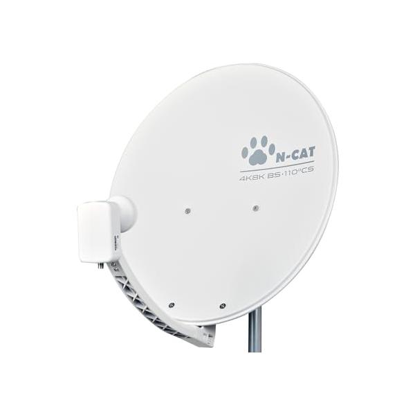 「N-CAT(エヌキャット) BSアンテナ 45cm型 4K 8K対応 BS・110°CSアンテナ SHマーク付 NC45SRL」▼4962736300259▼（商品説明）ホワイト/45cm型/NC45SRL・パッケージ個数:1・用途BS放...