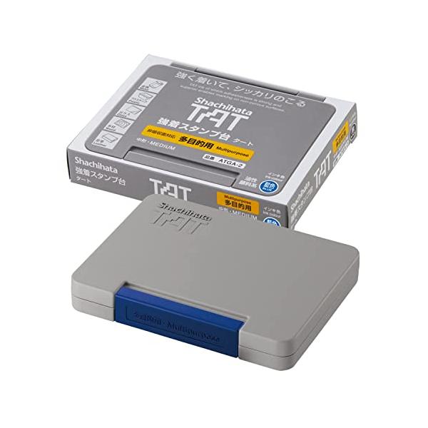 「シャチハタ 強着 スタンプ台 TAT 多目的用 中型 藍 ATGA-2-B」▼4974052137037▼（商品説明）藍色/中型/ATGA-2-B・Color:藍色Size:中型・パッケージ個数:1・盤面サイズ90×56mm・対応素材金属...