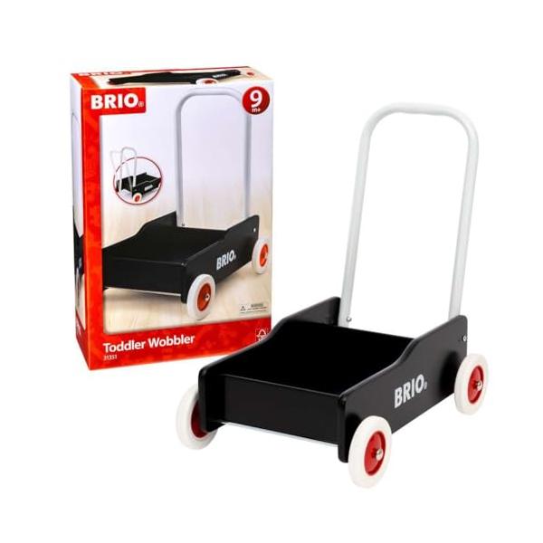 「BRIO (ブリオ) 手押し車 ブラック 対象年齢 9か月~ (カタカタ ワゴントイ 木製 おもちゃ 知育玩具 歩行練習) 31351」▼787799988770▼（商品説明）歩行器手押し車 ブラック 9か月~ ( カタカタ ワゴントイ ...