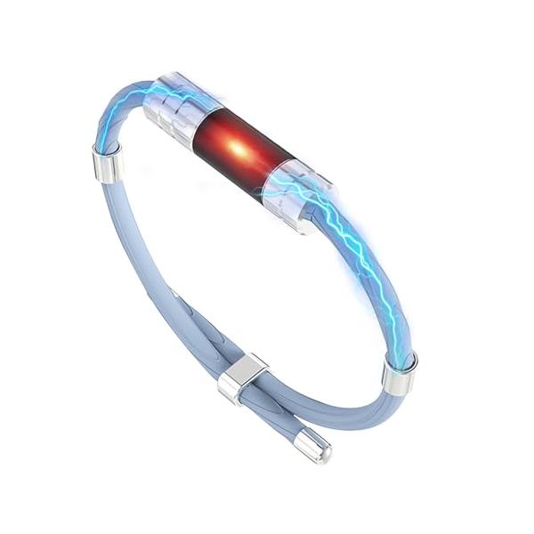 「TRAOO 静電気除去 ブレスレット ファッショナブルデザイン静電 気防止 バングル ブレスレット メンズ レディース 防水防塵滑り止め13~2」▼▼（商品説明）青です/-/-・Color:青です・静電気除去ブレスレット中央には、太幅の黒...