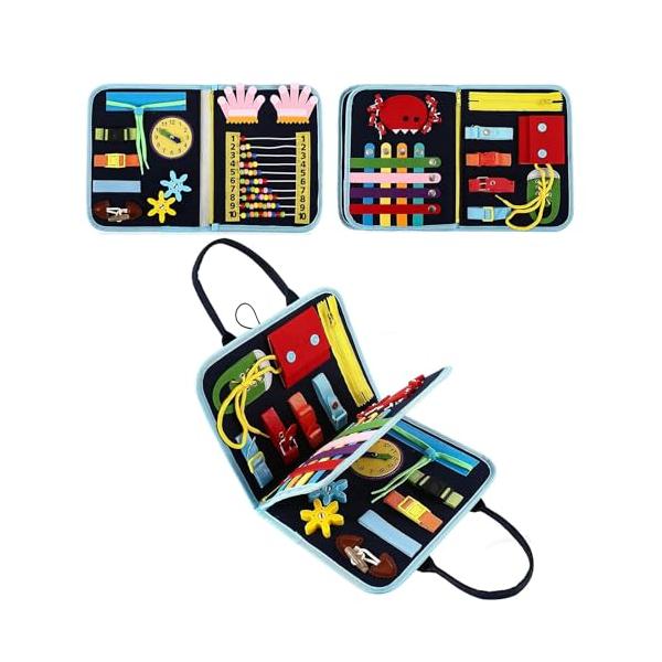 こどもが夢中になるモンテッソーリ知育おもちゃ20種類のバラエティ豊かなボタン、バックル、靴紐、ジッパー、五十音順図などで遊べる、「モンテッソーリ」と呼ばれる知育用玩具です。一般に洋服についている留め具をまとめてあるオモチャで、子供の知力、創...