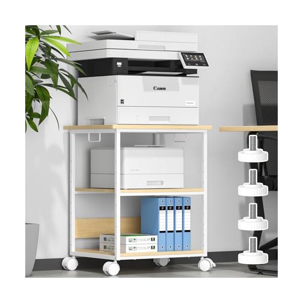 Natural/A3レザープリンター対応/LQ-DYJ・Color:Natural・?総耐荷重90Kg・プリンター台 幅60×奥行50cmの広い天板は60Kgの耐荷重あり、インクジェット複合機、レザープリンタ、オーディオなど重いものを載せて...