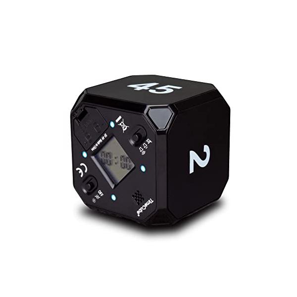「TimeCube Plus プリセット タイマー LEDライト4つ/アラーム付き 時間の管理用 カウントダウン設定 (ブラック - 2分 10分」▼767469500495▼（商品説明）・ブラック  DF-49・・Color:ブラック・子...