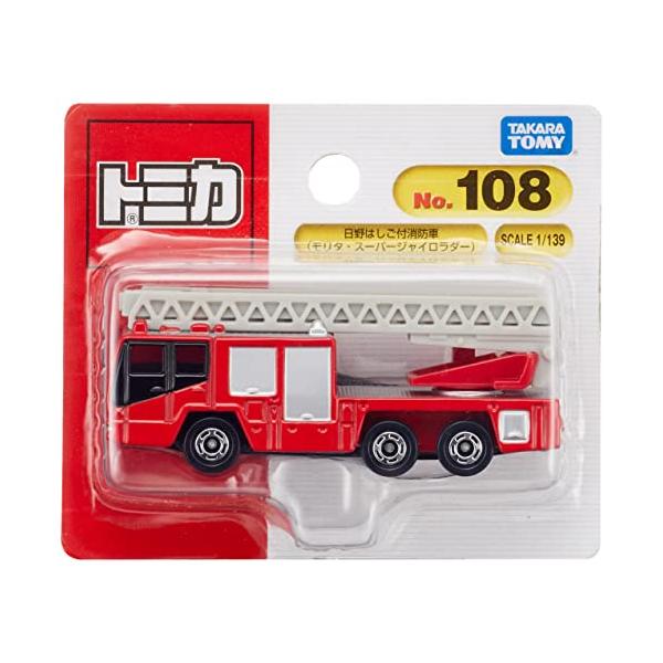 「タカラトミー トミカ No.108 日野 はしご付消防車 (ブリスター) 』 ミニカー おもちゃ 3歳以上」▼4516790468273▼（商品説明）はしご付消防車・レッド|ホワイト ブリスター 43209-6517・・Size:ブリスタ...