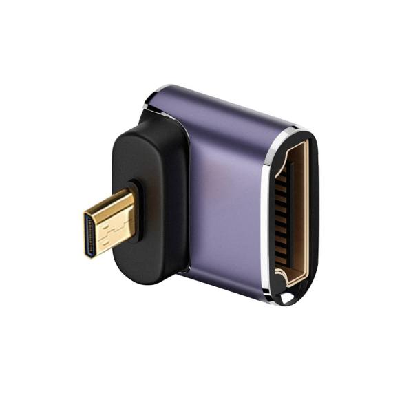 「cablecc 下向きマイクロHDMIオス-HDMI 2.1メスUHD拡張ゴールドコンバーターアダプター 8K 60hz HDTV対応」▼▼（商品説明）ダウンアングルドマイクロ・ゴールド down angled HD-023-D8K05-...