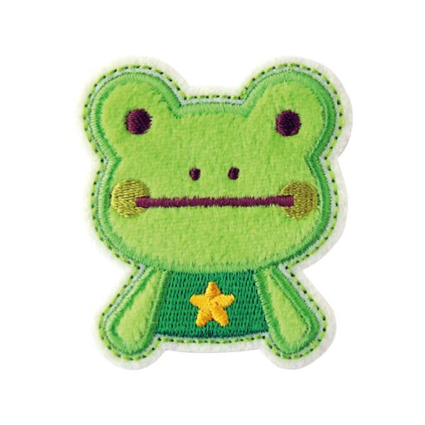 まるでぬいぐるみのようなやさしい手触りのふわふわワッペンです。起毛のベロア生地を使用しているのでふっくら感のある仕上がりになっています。角度によって色が微妙に変化して見えます。アイロンで簡単に接着できてもちろん洗濯もOK。■ワッペンサイズ：...