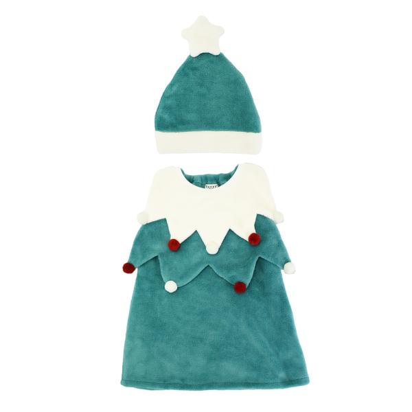 可愛いクリスマスコスチューム!もこもこボア素材のツリーチュニックです。見た目も着心地も愛らしいクリスマスのパーティーやイベントにぴったりな、ツリーをモチーフにしたチュニック。裾にかけて広がるAラインのシルエットがクリスマスツリーのよう!梵天...