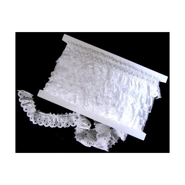 綿タックレース（約３センチ幅） オフホワイト【手芸用品】872998-25↓▼▽重要▽▼↓　スマホでご覧のお客様へ　↓▽▼↓▽▼↓詳細につきましては、下記の ”商品情報をもっと見る” をクリックしてください。↓