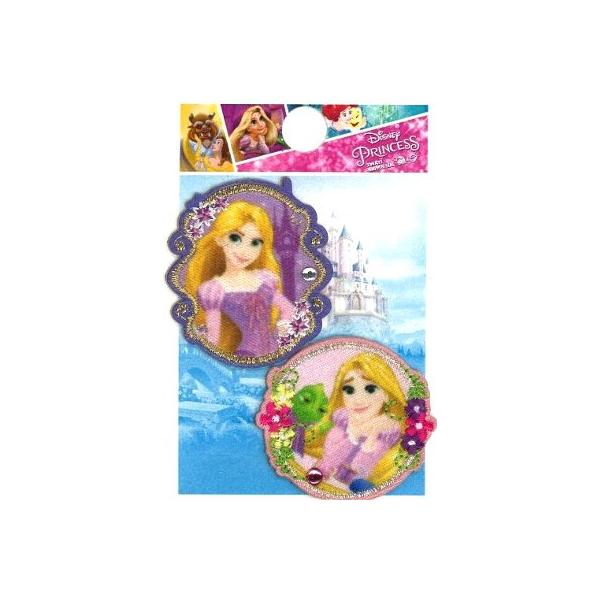 キャラクター 刺しゅう ワッペン ディズニープリンセス （ ラプンツェル 小 ) ( 大きさ 約3.5×3ｃｍ・約3×3ｃｍ 　各１枚入り） ap-FST-D01Y2232＜アイデア次第で色々使えます！＞キャラクターのワッペンやネームテープ...