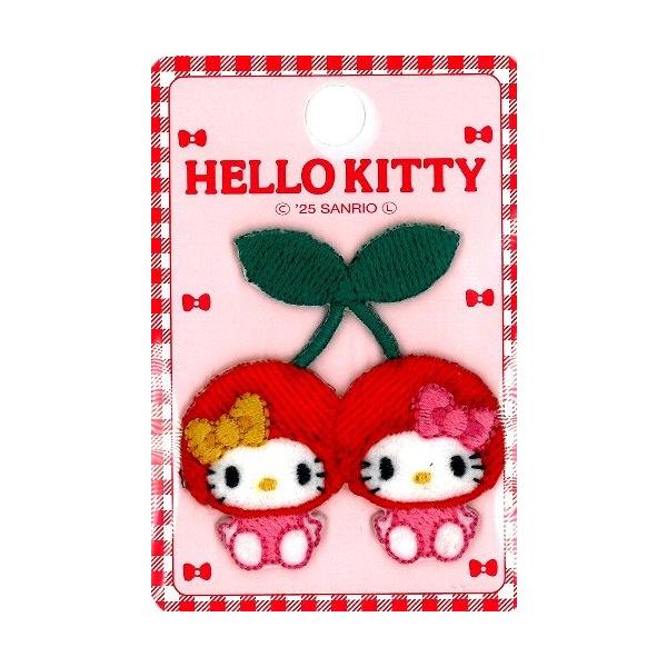 キャラクター 刺しゅう ワッペン キティ（ さくらんぼ ) （ 大きさ　約4.5×4.5ｃｍ １枚入り ) ap-rio-3214＜アイデア次第で色々使えます！＞キャラクターのワッペンやネームテープを製品に張り付けて販売することは法律上禁止...
