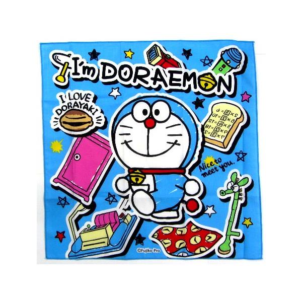 キャラクター ランチクロス ドラえもん（ I'm Doraemon ステッカー ) ( サイズ 約43×43ｃｍ　綿100％ ) nap-skt-607936ランチ（給食）ナフキンはもちろんの事、お弁当包みにもなります。（ キャラクター ラ...