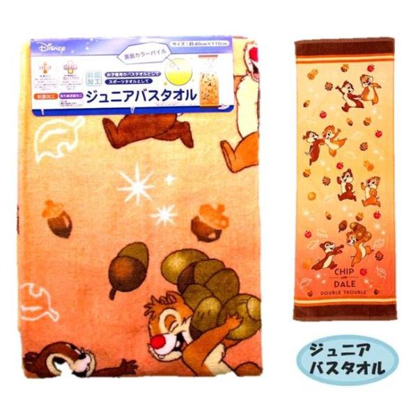 ◇ キャラクター ジュニア チップ ＆ デール （ いつも楽しく 茶系 ) （ 約110×40cm )（ ディズニー チップ デール  )　to-marsin-772753サイズがありますのでよくお確かめください。（ キャラクター タオル ...