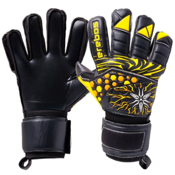 erebos ダークネスエルプション 噴火(エルプション)をイメージしたブラックと黄色などを使ったデザイン初心者のジュニアのゴールキーパーにとって非常に重宝されるのがダークネスモデル。初めてゴールキーパーをすることになった親御さんは、キーパ...