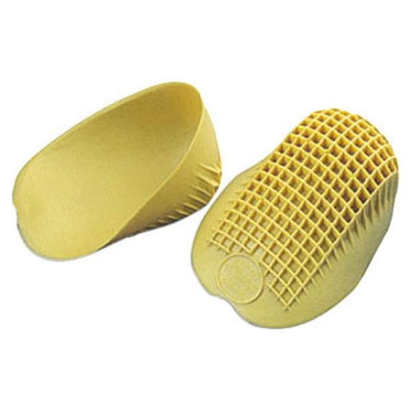 踵からの衝撃を吸収、分散。格子上の形状が、衝撃を吸収し間接への影響を回避します。かかと部分のみのため、どのようなシューズにも合わせることができます。'体重:〜79ｋｇ1ペア入り【カラー】スタンダード　ヒールカップ