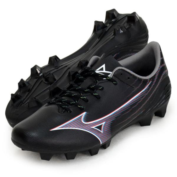 MIZUNO ミズノアルファ SELECTトップモデルの機能をエントリーモデルにも。エントリーモデル初のアウトカウンター式ソールを採用。■サイズ：24.5〜28.5■質量：約220g(27.0cm片方)■カラー：01 ブラック■甲材：人工皮...