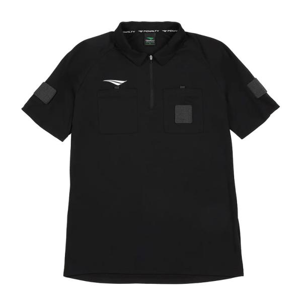 penalty レフリートップ半袖 審判胸ポケット、胸肩にマジックテープ付き■素材：ポリエステル100%■サイズ：M/L/O/XO■カラー：30ブラック