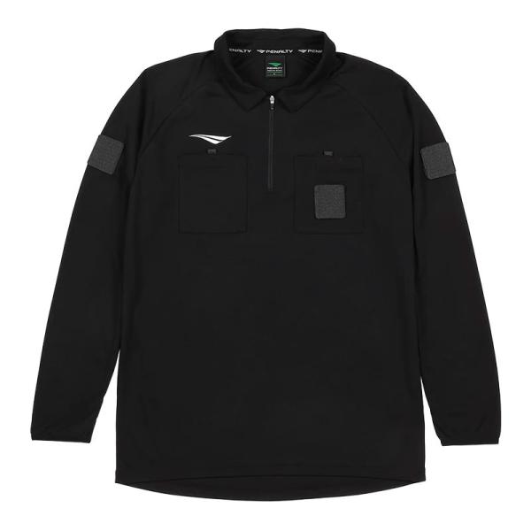 penalty レフリートップ長袖 審判胸ポケット、胸肩にマジックテープ付き■素材：ポリエステル100%■サイズ：M/L/O/XO■カラー：30ブラック