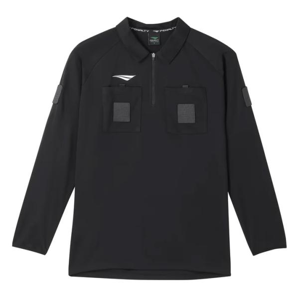 penalty レフリートップ長袖 審判胸ポケット、胸肩にマジックテープ付き■素材：ポリエステル100%■サイズ：M/L/O/XO■カラー：30ブラック