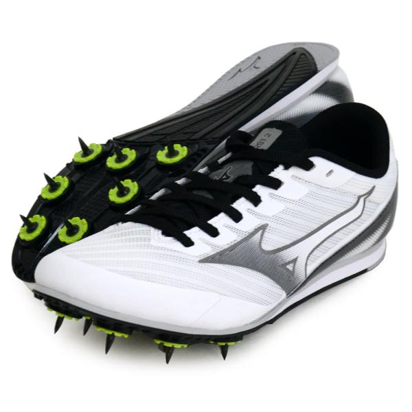 MIZUNO エックスファースト2  (陸上競技)(ユニセックス) 未来のアスリートに贈る最初の1足。■素材甲材／合成繊維×人工皮革底材／合成底■質量:約210g（26.5cm片方）■カラー:02：ホワイト×ブラック×ダークグレー■サイズ:...